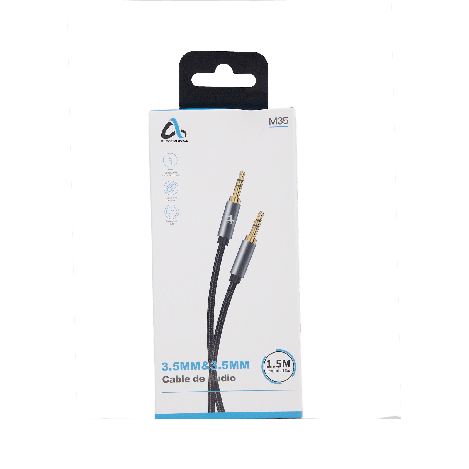 Cable Auxiliar de Audio 3.5mm 1.5m AS Electronic